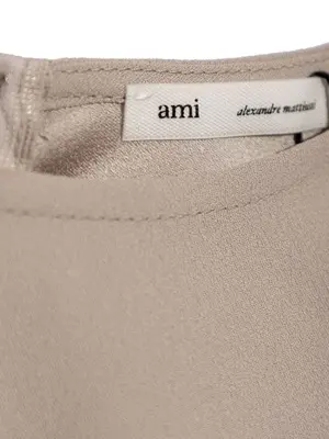 AMI Paris Flared Godet Top - Neutrals