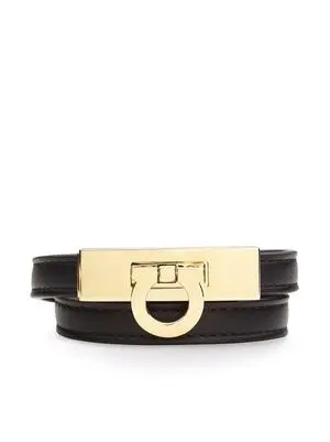 FERRAGAMO Gancini Double Twist Bracelet - Black