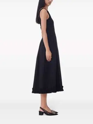 GANNI Ruched Poplin Midi Dress
