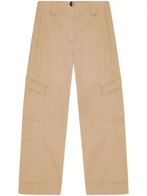 GANNI Mid-rise Cargo Trousers - Neutrals