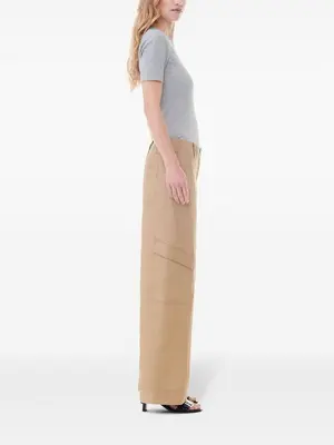 GANNI Mid-rise Cargo Trousers - Neutrals
