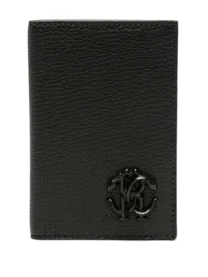 Roberto Cavalli Rc-plaque Bi-fold Cardholder - Black