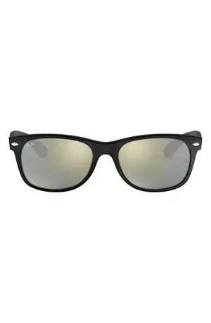Ray-ban Wayfarer Sunglasses - Rubber Black/grn Silver Mirror