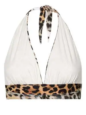Roberto Cavalli Jaguar Skin-print Bikini Top