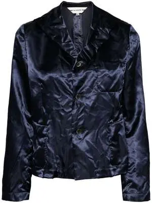Comme Des Garçons Crinkled Satin Blazer - Blue