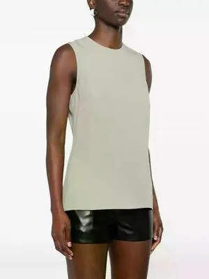 AMI Paris Crepe Tank Top - Green
