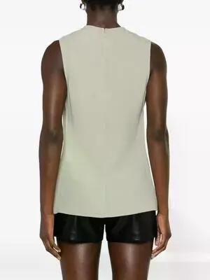 AMI Paris Crepe Tank Top - Green