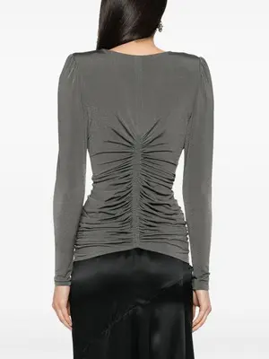 Givenchy Ruched Long-sleeve Top