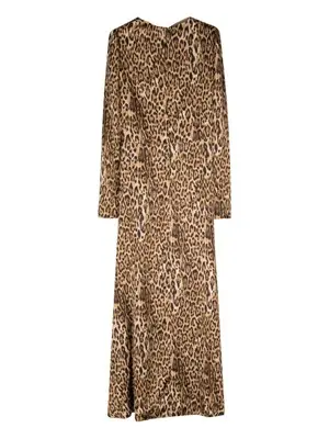 Costarellos Leopard-print Draped Dress