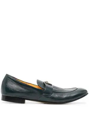 MADISON MAISON Lock Leather Loafers - Green