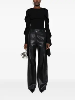 MUGLER Asymmetric Knitted Top