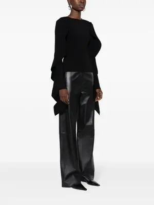 MUGLER Asymmetric Knitted Top
