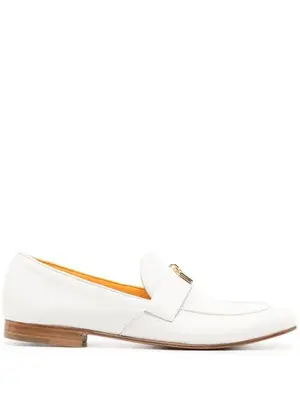 MADISON MAISON Lock Leather Loafers - White