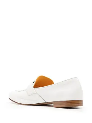 MADISON MAISON Lock Leather Loafers - White