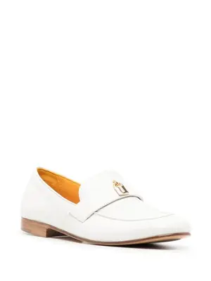 MADISON MAISON Lock Leather Loafers - White