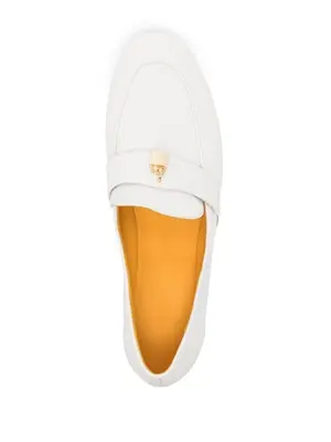 MADISON MAISON Lock Leather Loafers - White