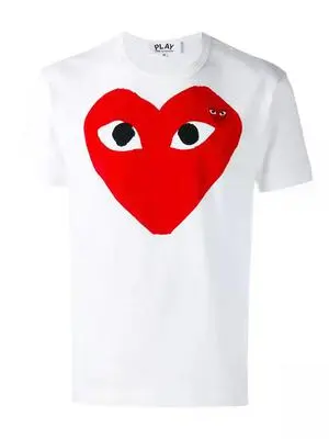 Play Comme Des Garcon Heart Logo T-shirt - White
