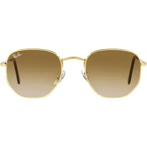 Ray-ban 51mm Octagon Sunglasses - Arista/clear Gradient Brown