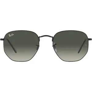 Ray-ban 51mm Octagon Sunglasses - Black/ Grey Gradient