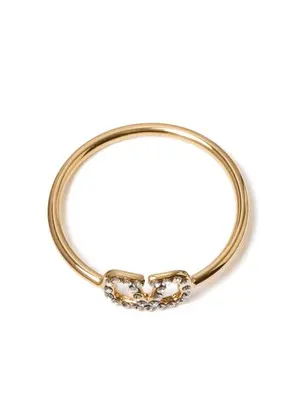 Valentino Garavani Vlogo Signature Ring With Swarovski Crystals - Gold