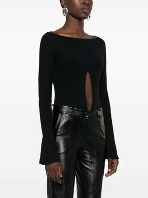 COURREGES Cut-out Bodysuit - Black