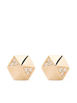 Harwell Godfrey 18kt Yellow Pyramid Diamond Stud Earrings - Gold