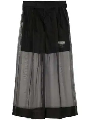 UNDERCOVERISM Silk-overlay Wide-leg Trousers