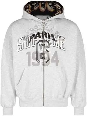 Supreme X Mm6 Maison Margiela Logo-print Hoodie - Grey