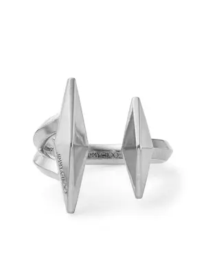 JIMMY CHOO Logo-engraved Ring - Silver