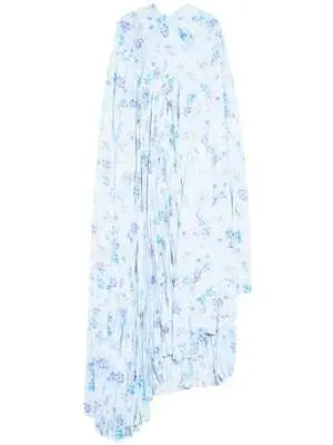 Balenciaga Floral-print Pleated Maxi Dress