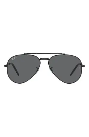 Ray-ban Aviator 58mm Sunglasses - Black/dark Grey