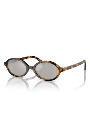 Miu Miu 50mm Oval Sunglasses - Grey Mirror