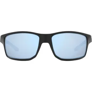 Oakley 61mm Rectangle Sunglasses - Matte Black/ Prizm Deep Water