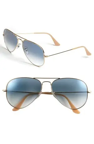Ray-ban 58mm Aviator Sunglasses - Gold/blue Gradient