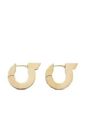 FERRAGAMO Gancini Crystal-embellished Hoop Earrings - Gold