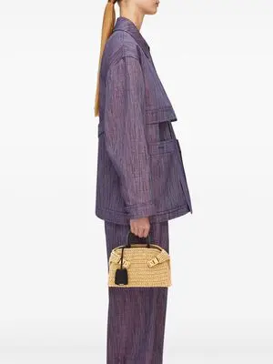 FERRAGAMO Mini Hug Woven Tote Bag - Neutrals