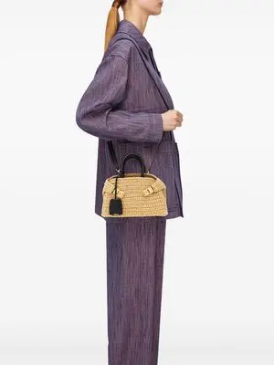 FERRAGAMO Mini Hug Woven Tote Bag - Neutrals