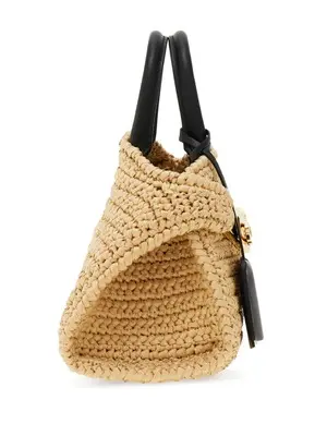 FERRAGAMO Mini Hug Woven Tote Bag - Neutrals