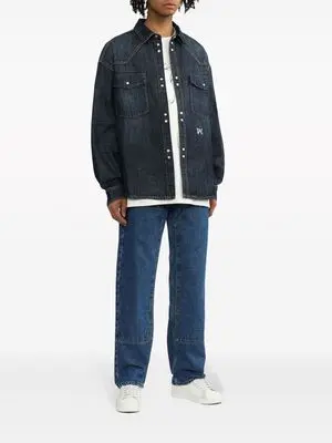 Palm Angels Logo-embroidered Denim Shirt