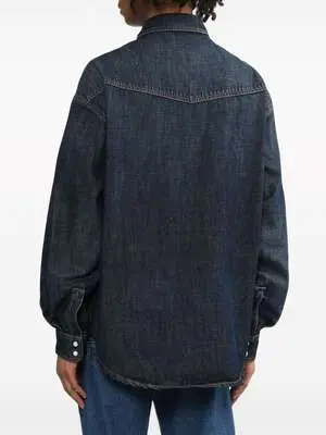 Palm Angels Logo-embroidered Denim Shirt