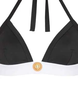 Balmain Button-embellished High-waisted Bikini