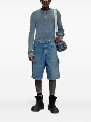 DIESEL® Appliqué-logo Ribbed Top - Blue
