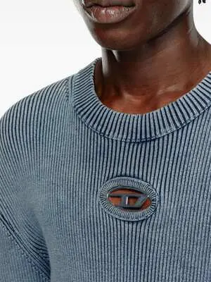 DIESEL® Appliqué-logo Ribbed Top - Blue