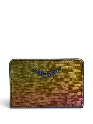 Zadig&Voltaire Appliqué-logo Metallic Leather Cardholder - Yellow