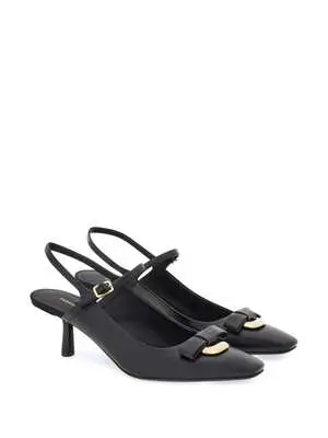 FERRAGAMO 55mm Drop Bow Pumps - Black