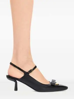 FERRAGAMO 55mm Drop Bow Pumps - Black