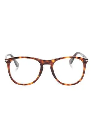 Persol Tortoiseshell-effect Round-frame Glasses - Black