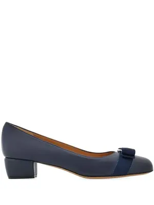 FERRAGAMO Vara 30mm Leather Pumps - Blue