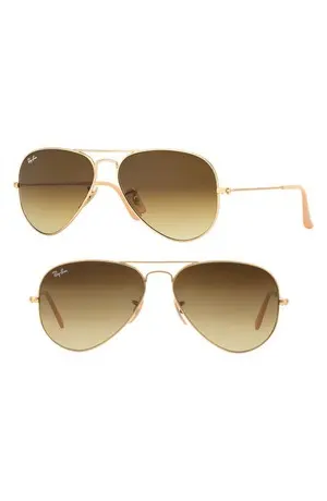 Ray-ban 55mm Aviator Sunglasses - Light Gold