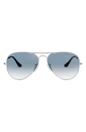 Ray-ban 55mm Aviator Sunglasses - Silver Blue